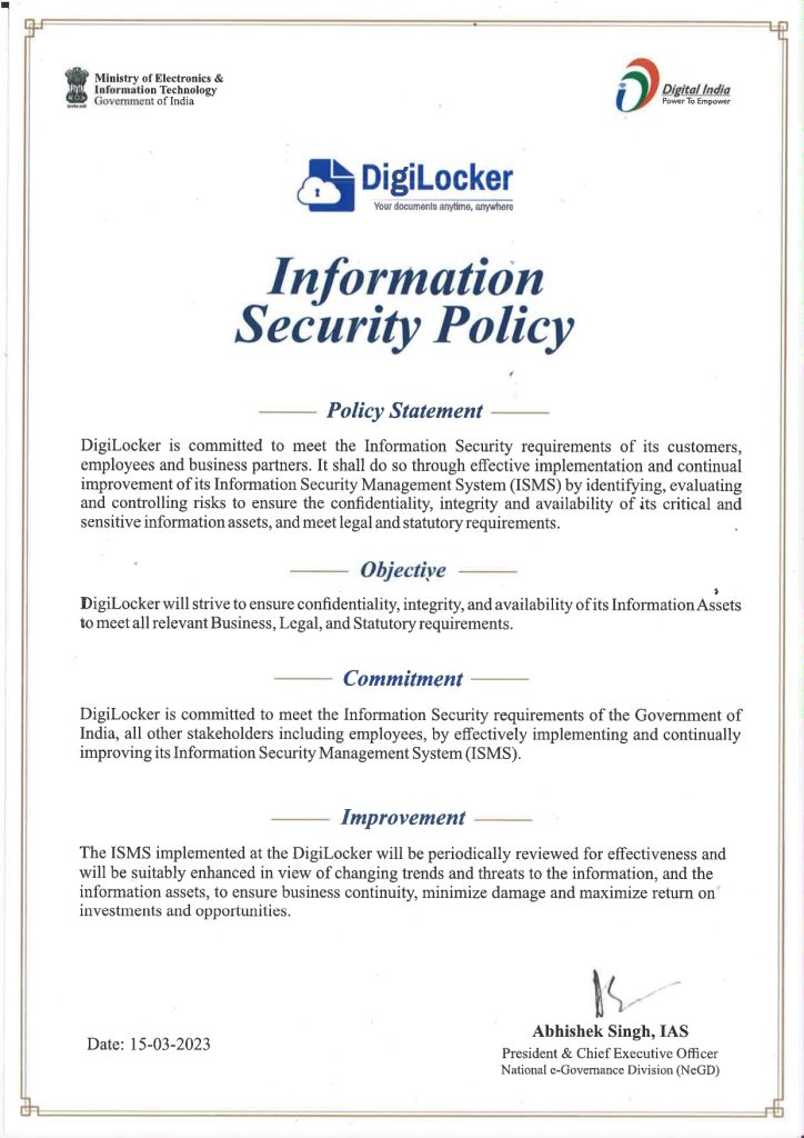 Security Policy - NeGD - National e-Governance Division